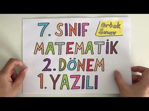 7. Sınıf Matematik 2. Dönem 1. Yazılı (ORTAK SINAV) | PUANLI