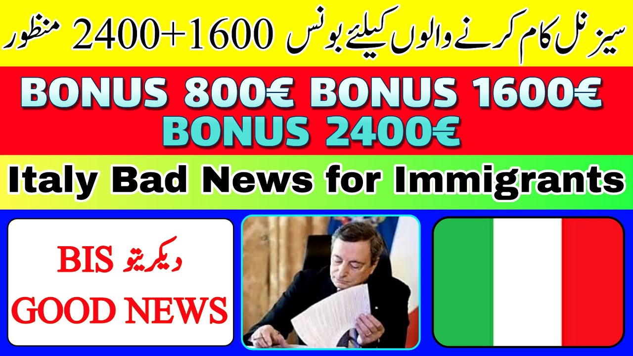 New Bonus in Italy | BONUS 800€ BONUS 1600€ BONUS 2400€ | italian news ...