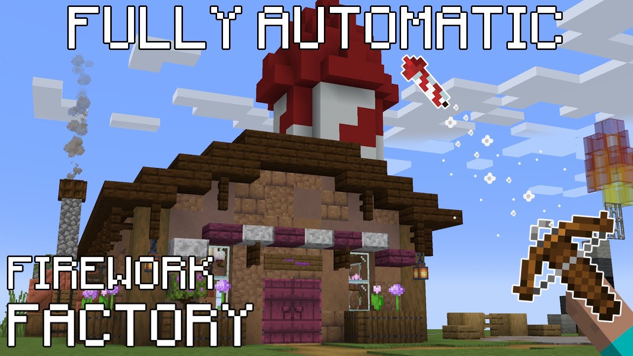 Minecraft Fully Automatic Crossbow Firework Farm - YouTube