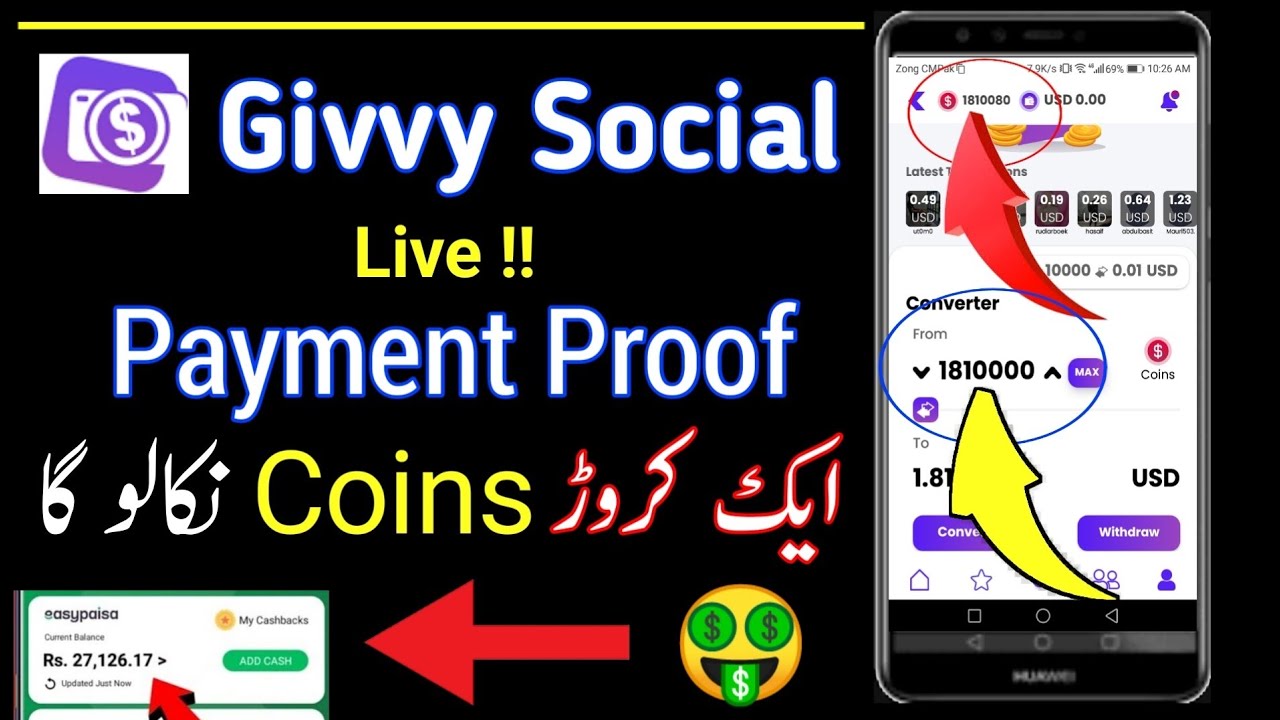 Givvy Social App Payment Proof || Givvy Social Withdrawal || Givvy ...