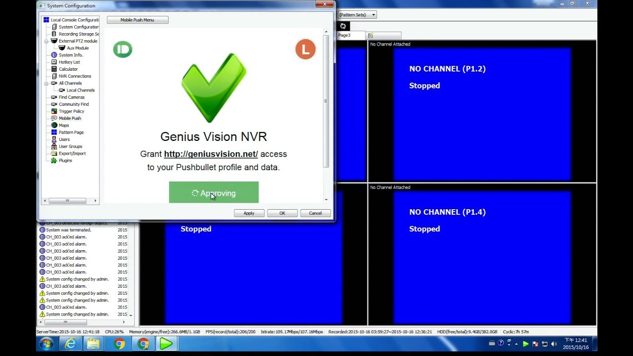 Genius Vision NVR: Mobile Push sign-in error workaround (Pushbullet ...