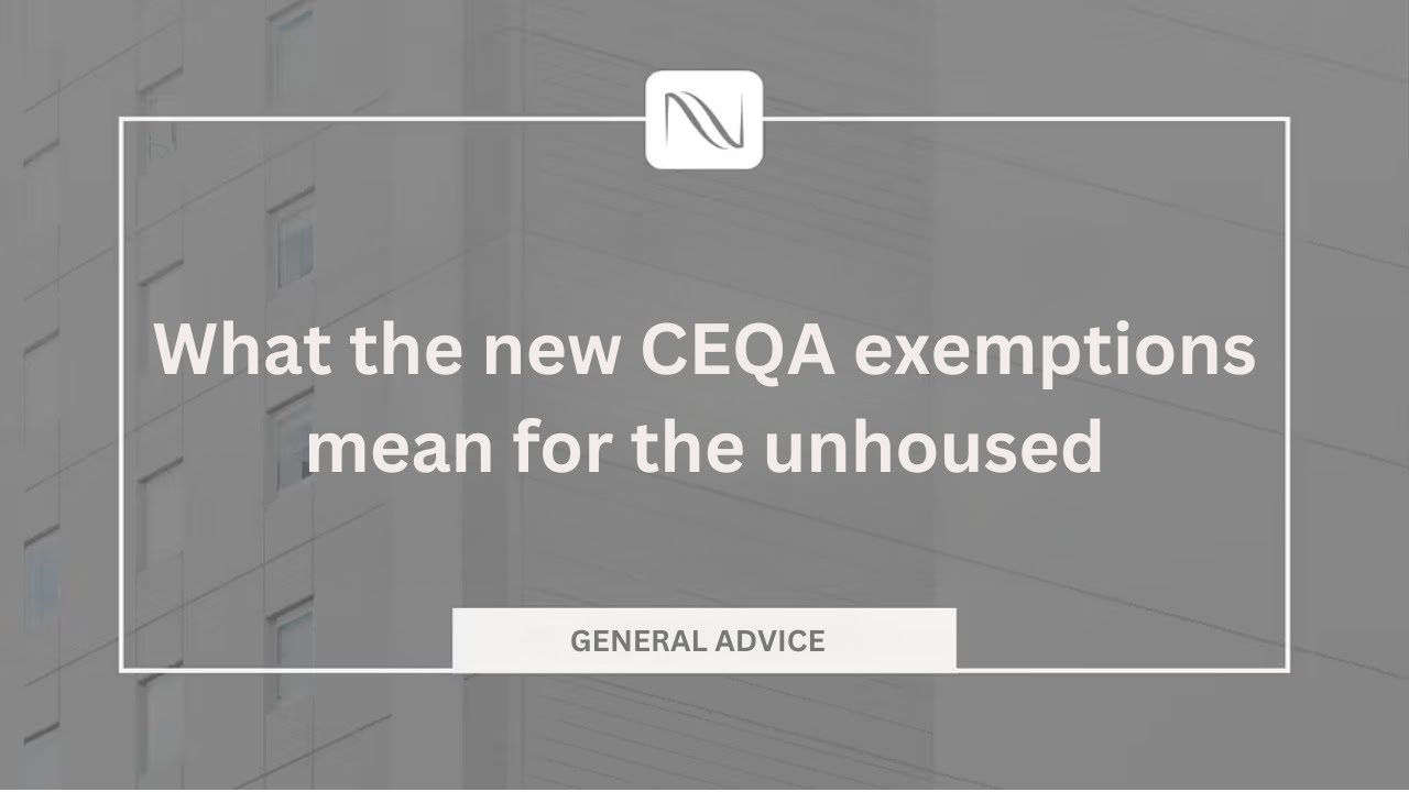 What the new CEQA exemptions mean for the unhoused - YouTube