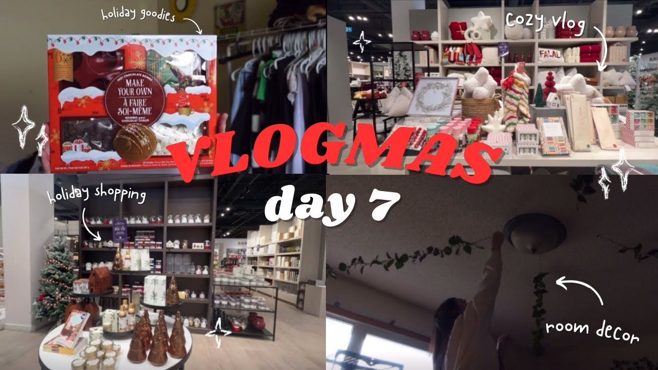 VLOGMAS: DAY 7 | thrifting, room décor + bedroom tour 🪩🌿 - YouTube
