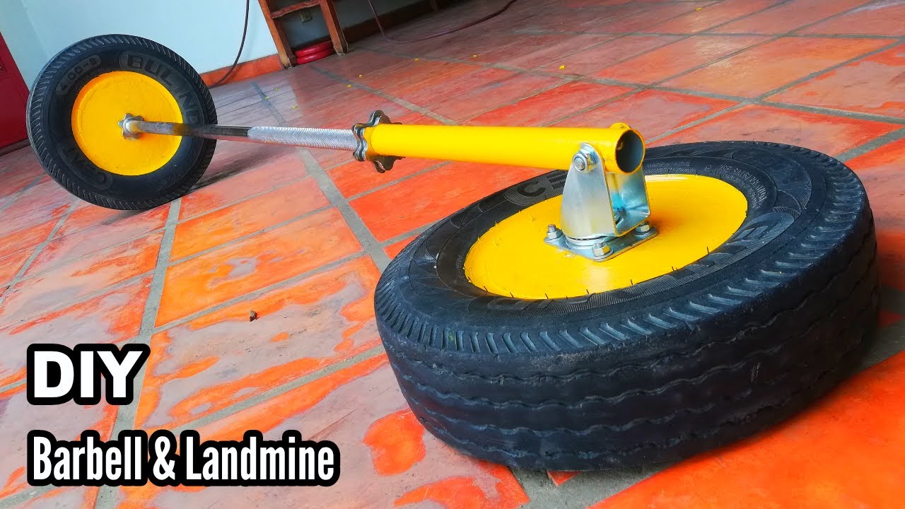 Best Ideas Homemade Two In One Barbell & Landmine Gym Equipment - YouTube