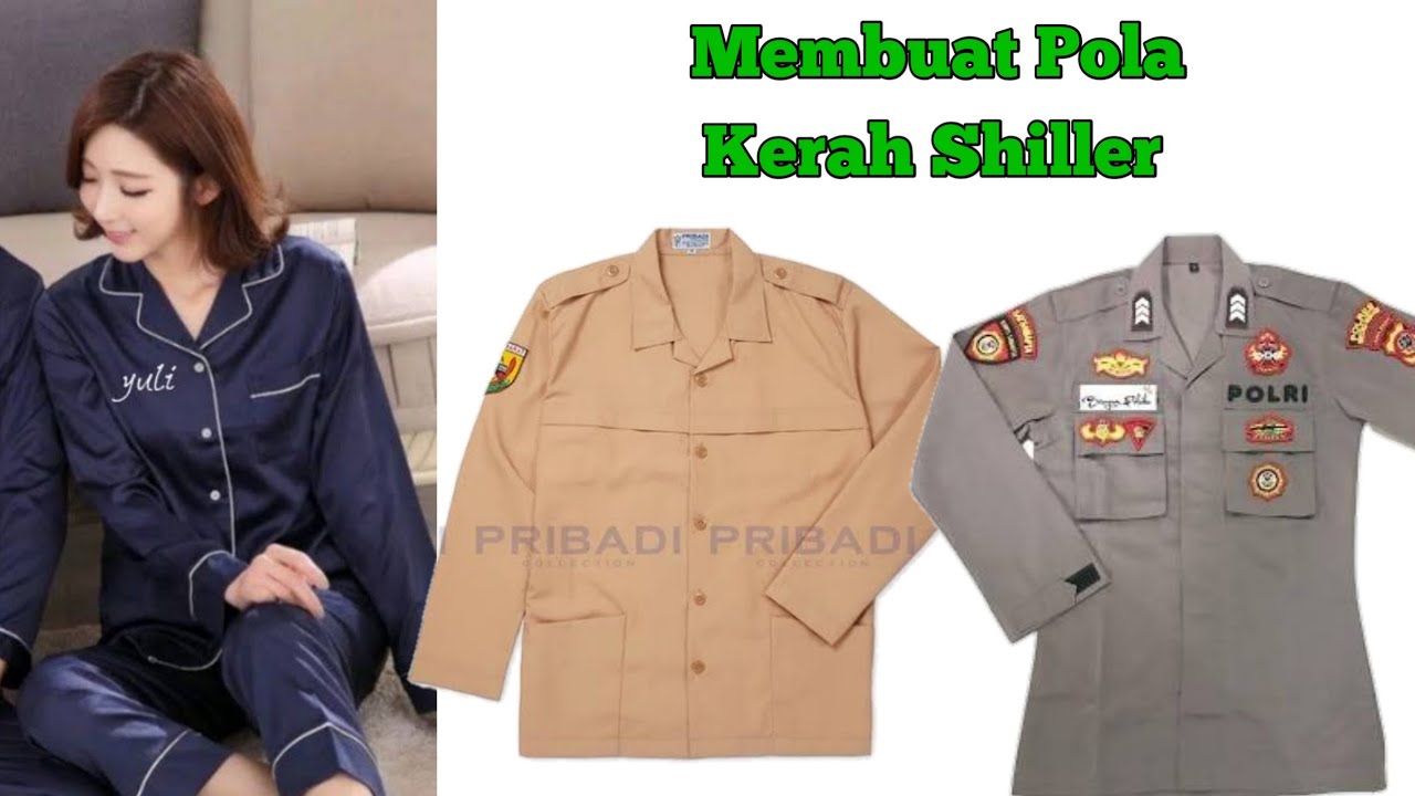 cara membuat pola kerah shiller - YouTube