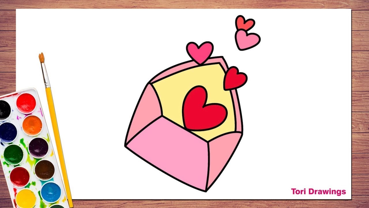 How to Draw Envelope with Hearts Easy ️💖 | Easy Envelope Drawing - YouTube