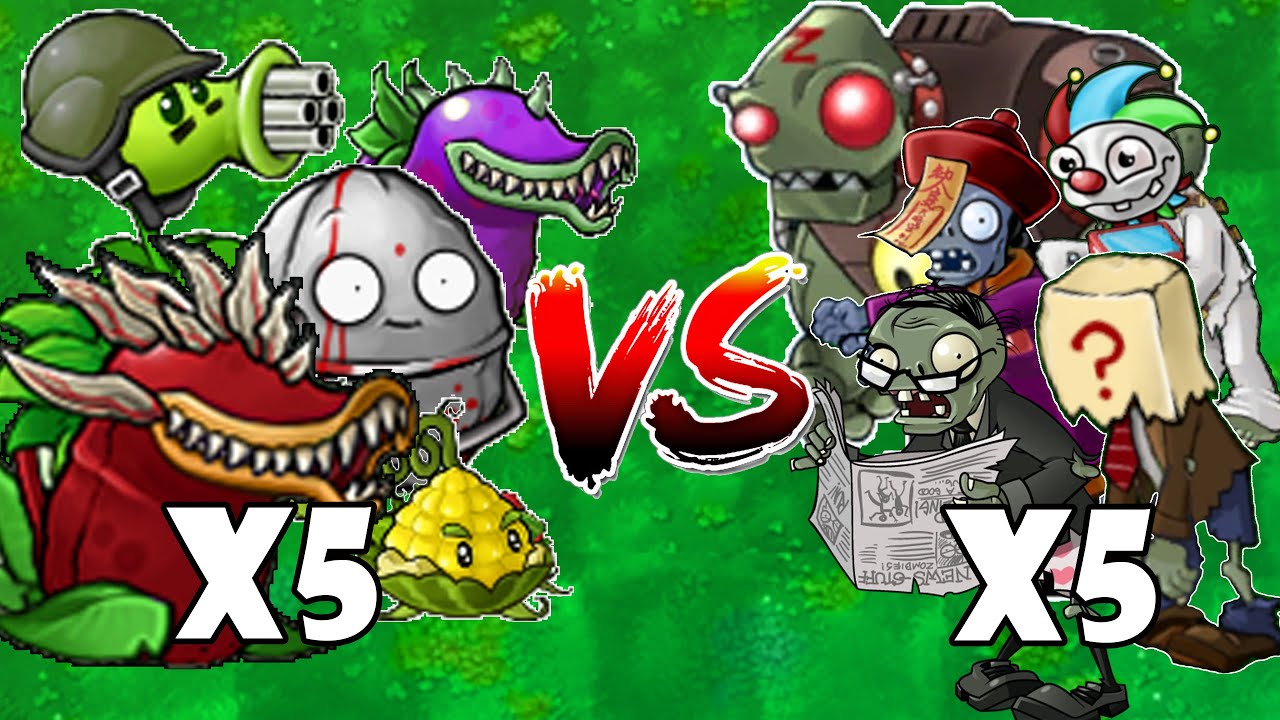 PvZ Fusion Challenge | 5 Random Plants Vs 5 Random Box Zombie - Who ...