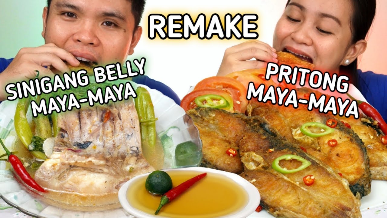 INDOOR COOKING REMAKE | SINIGANG NA BELLY NG MAYA-MAYA at PRITONG MAYA ...
