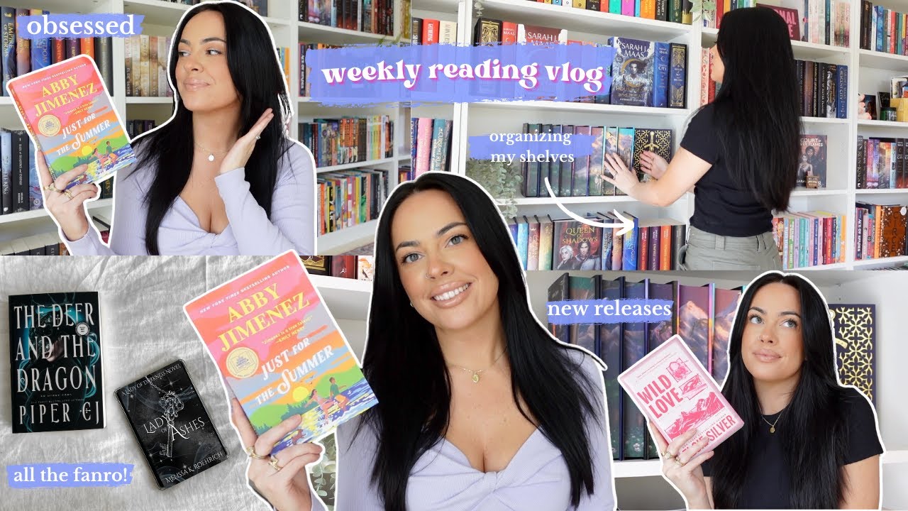 reading vlog 📖☁️ reading new releases, bookshelf organizing, and a 5 ...