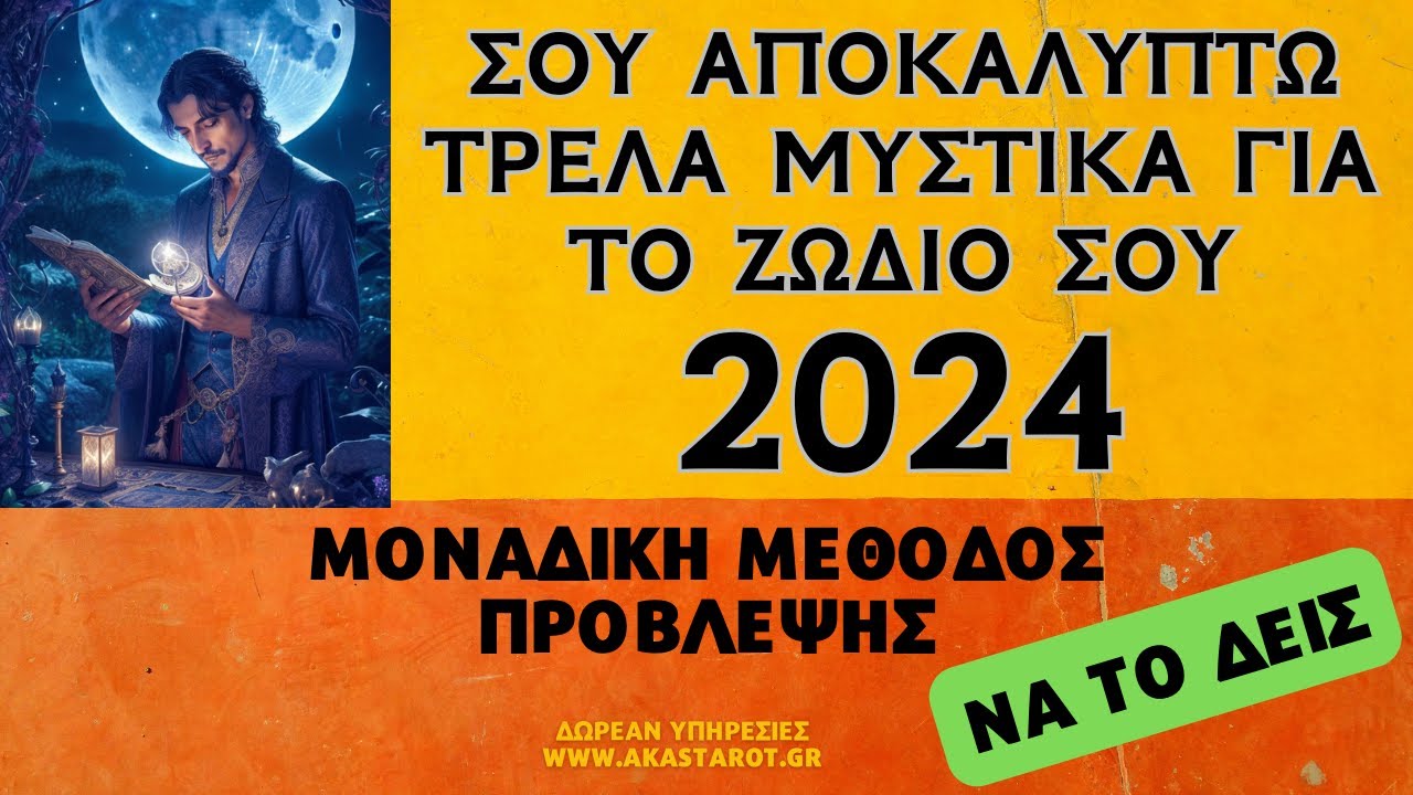🔥ΕΙΝΑΙ ΑΠΙΣΤΕΥΤΟ🔥Ζώδια & Ταρώ 2024🔥ΝΑ ΤΟ ΔΕΙΣ Μοναδική Μέθοδος ...