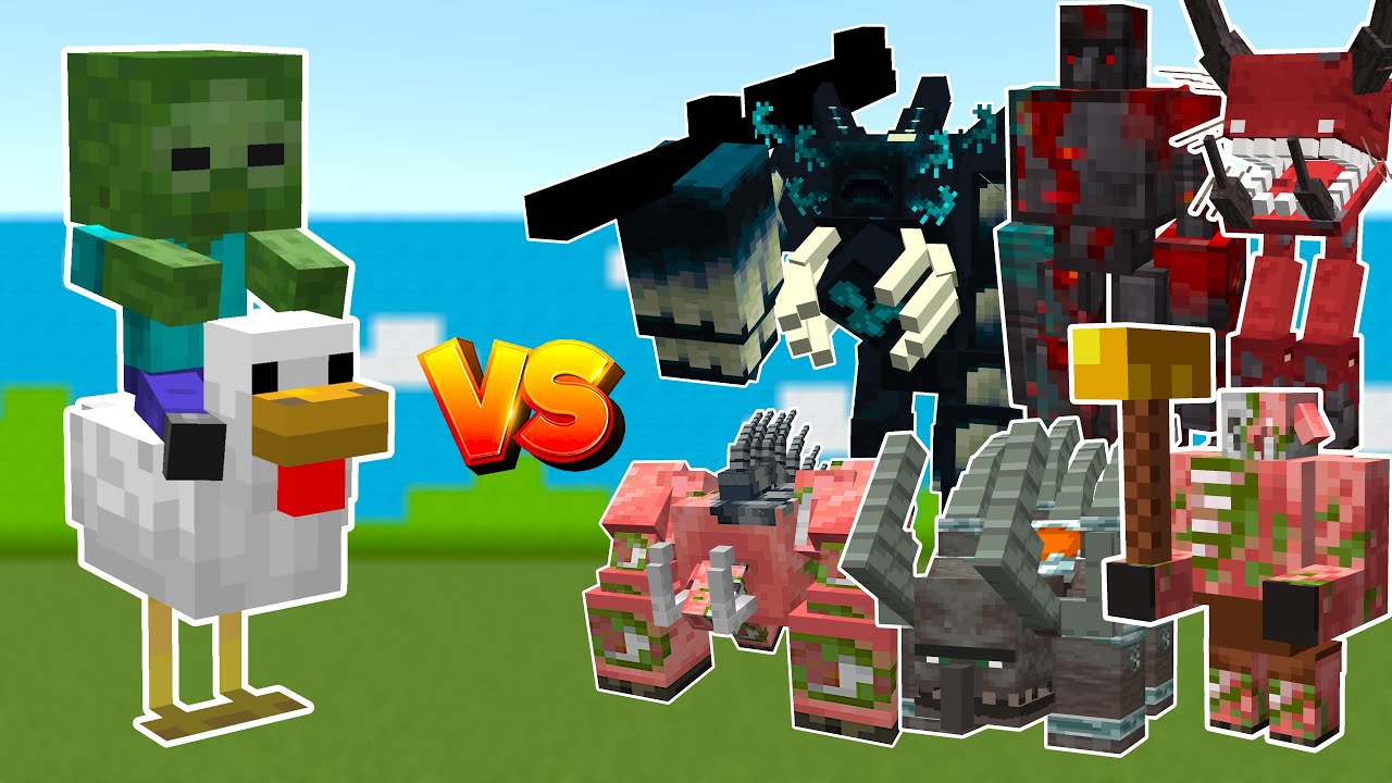CHICKEN JOCKEY vs All Mutant Bosses [Minecraft Mob Battle] - YouTube