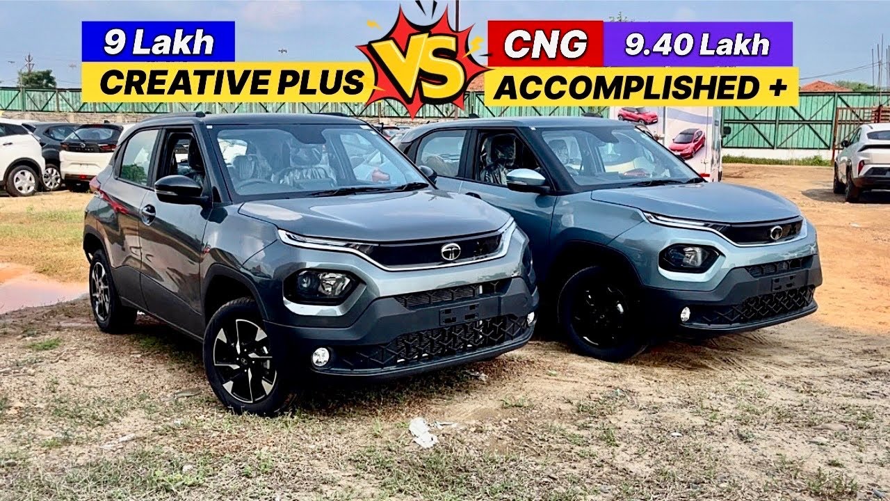 Tata Punch 🔥 Creative Plus Petrol vs CNG Accomplished Plus | Detailed ...