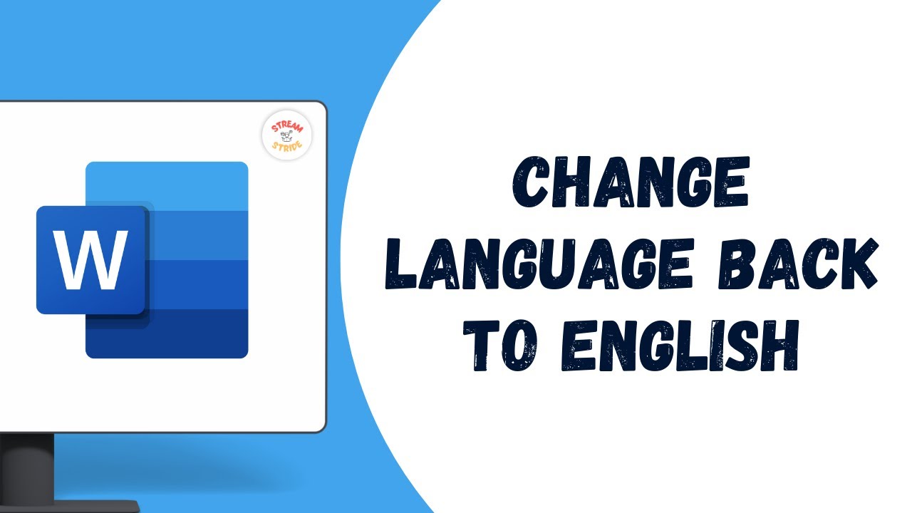 How to Change Language in Microsoft Word back to English - YouTube