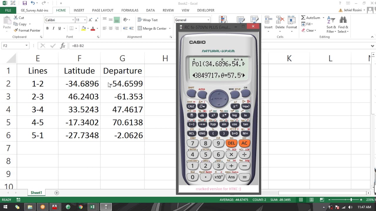 Technical Description/Coordinates Computation in Excel - Part 2 - YouTube