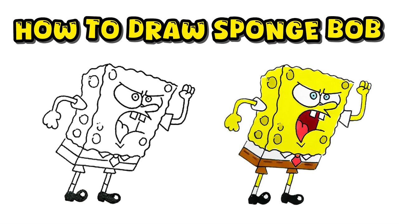 Tutorial on How to Draw SpongeBob SquarePants with Colored Markers ...