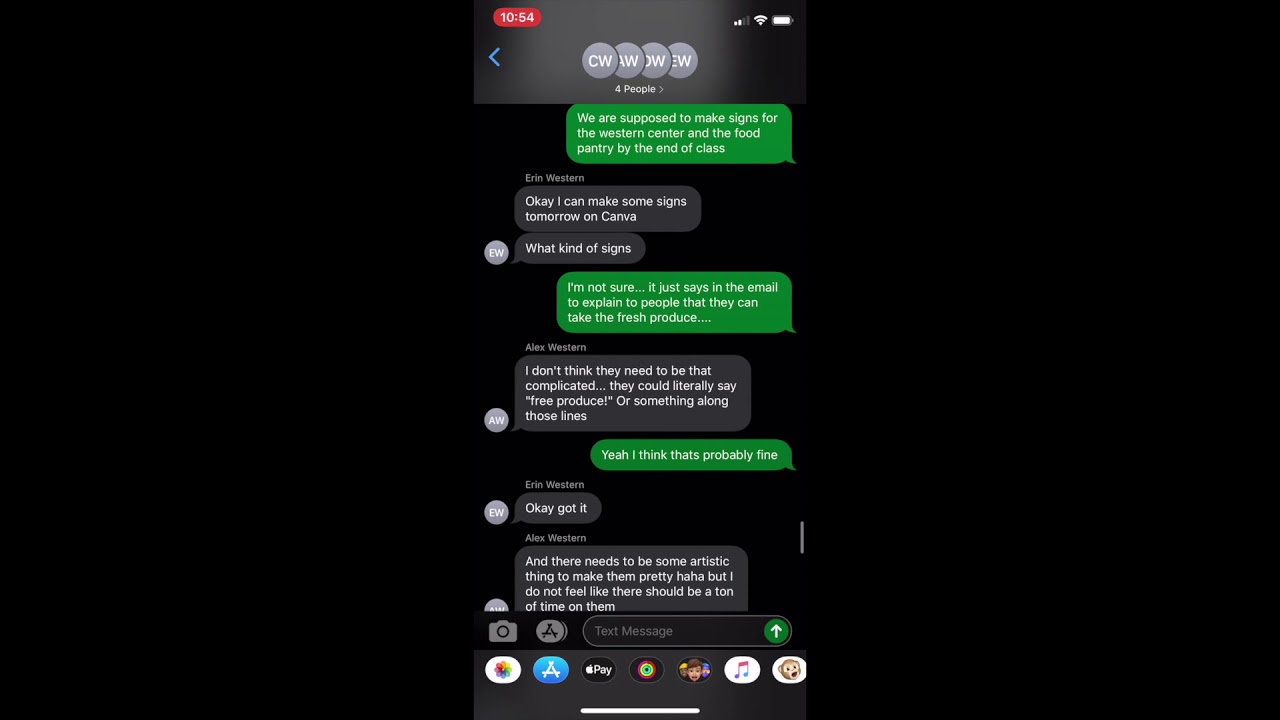 Food Pantry text group chat - YouTube
