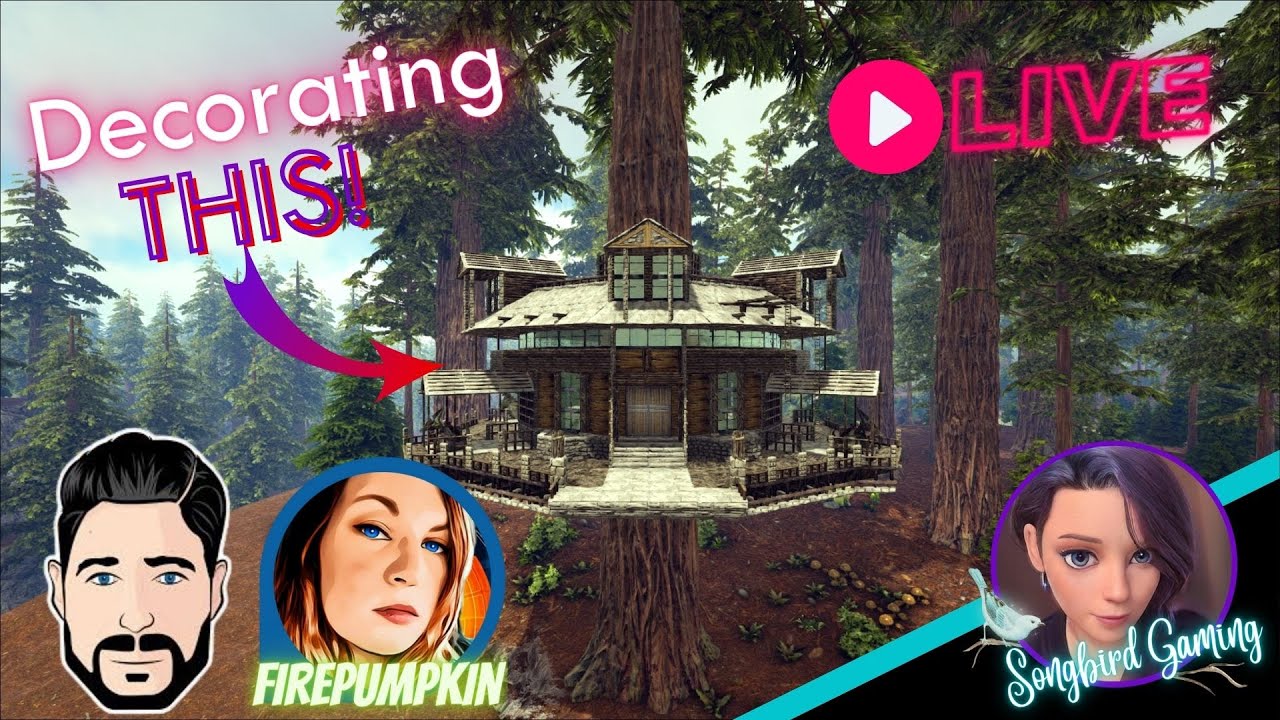 #2 Decorating AARON LONGSTAFF's Treehouse Base with FIRE PUMPKIN! (Ark ...