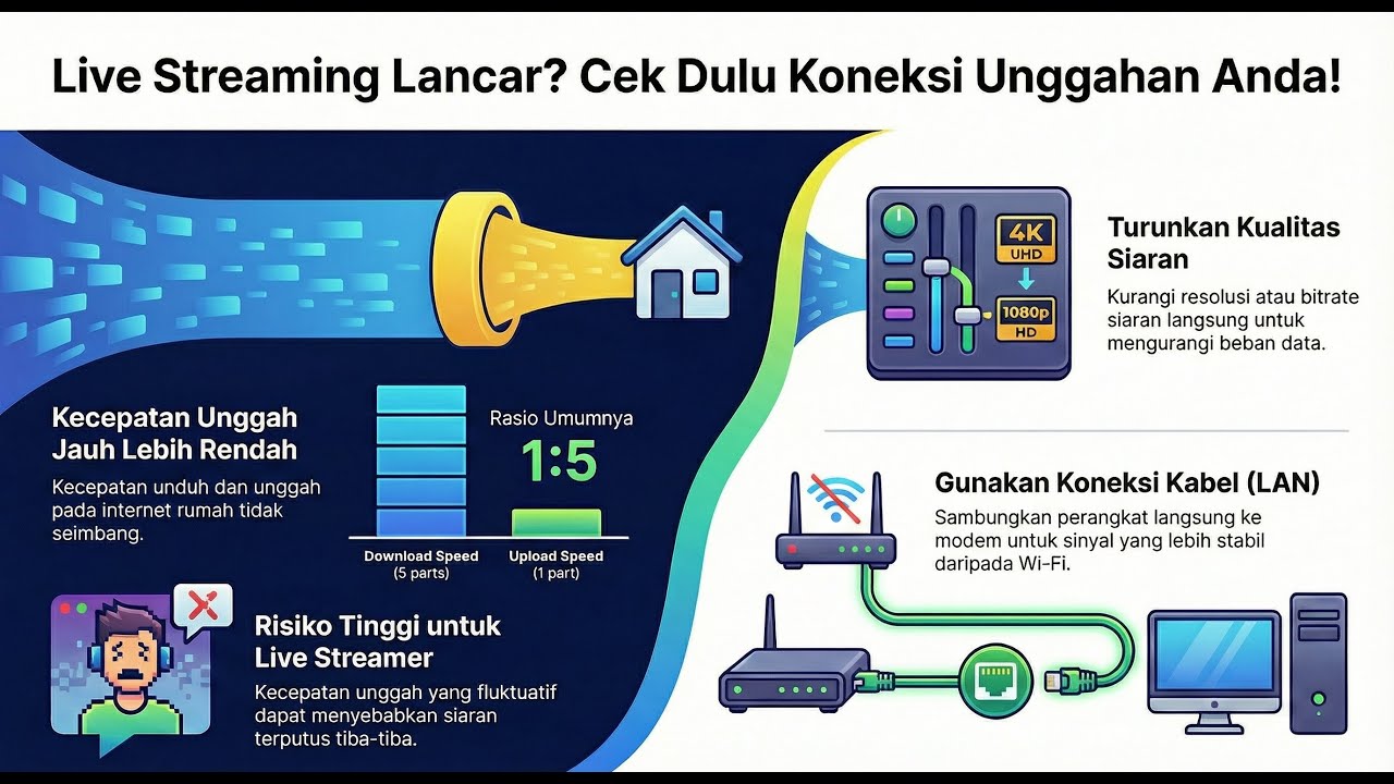 ⚡ KENAPA LIVE STREAM SERING PUTUS!? INTERNET 100 MBPS TAPI UPLOAD CUMA ...
