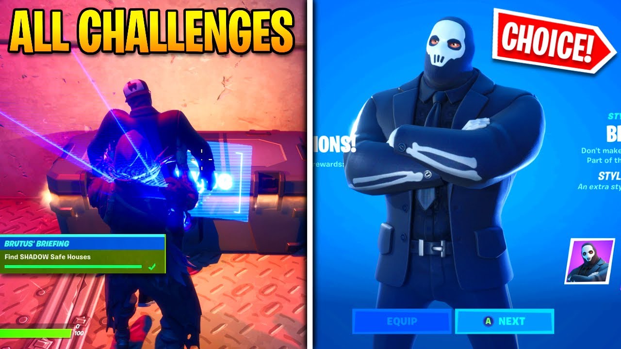 Fortnite *ALL* Brutus Challenges EASY GUIDE! Shadow Or Ghost Choice ...
