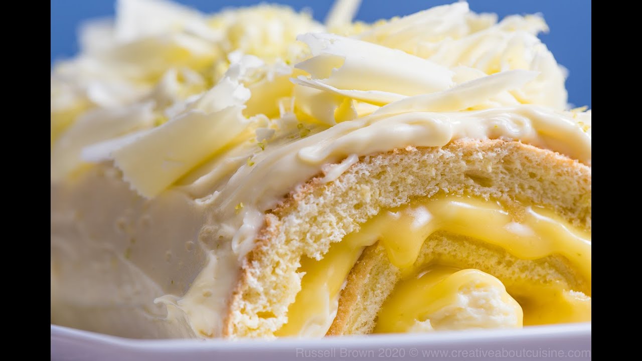 Lemon curd and white chocolate roulade - YouTube