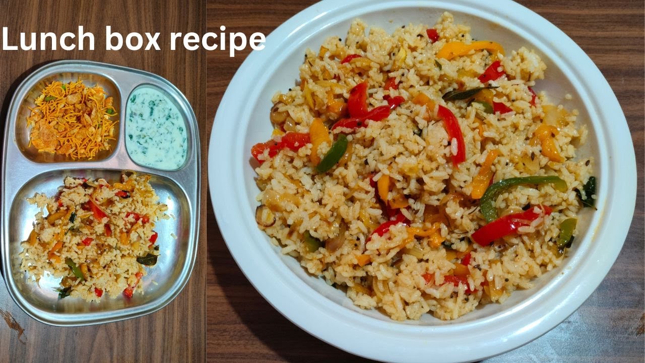 Capsicum rice | Lunch box recipe | tasty and healthy dinner | bachelor ...