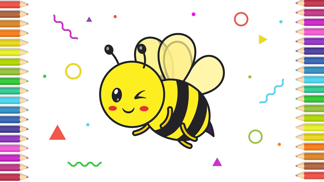 HOW TO DRAW CUTE HONEY BEE - DRAWING AND COLORING - STEP BY STEP EASY ...