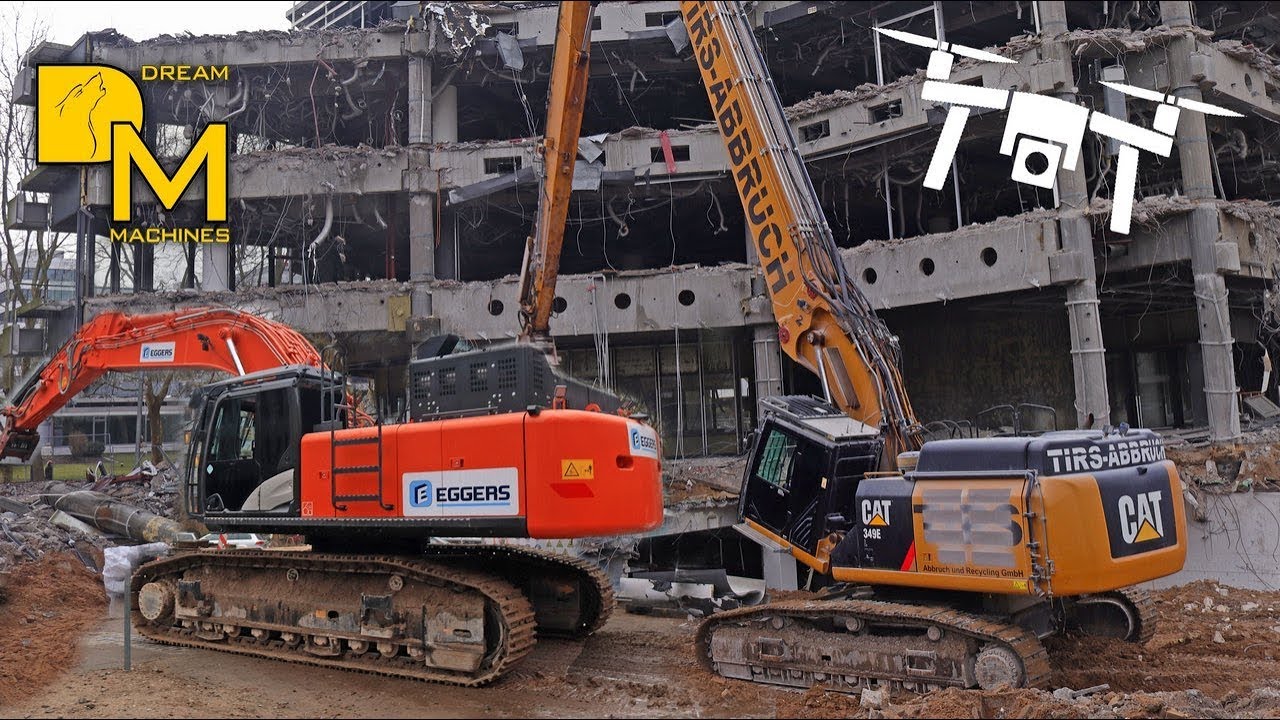 HITACHI ZAXIS 490 CATERPILLAR 349E LONGFRONT BAGGER ABBRUCH SIGNAL ...
