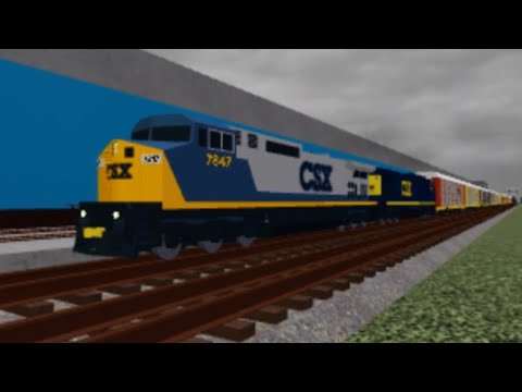 CSX 7847 C40-8W Leads Autorack train in Ro-Scale A&G (2011) - YouTube