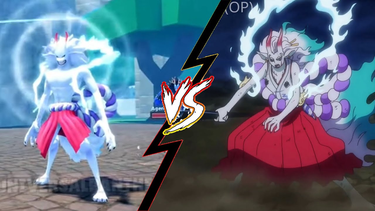 OKUCHI FRUIT in Fruit Battleground vs Anime Comparison (MYTHICAL WOLF ...