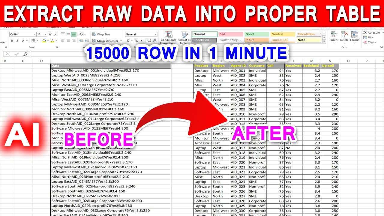 "How to Convert Raw Data into a Structured Excel Table" 🔥 #exceltricks ...