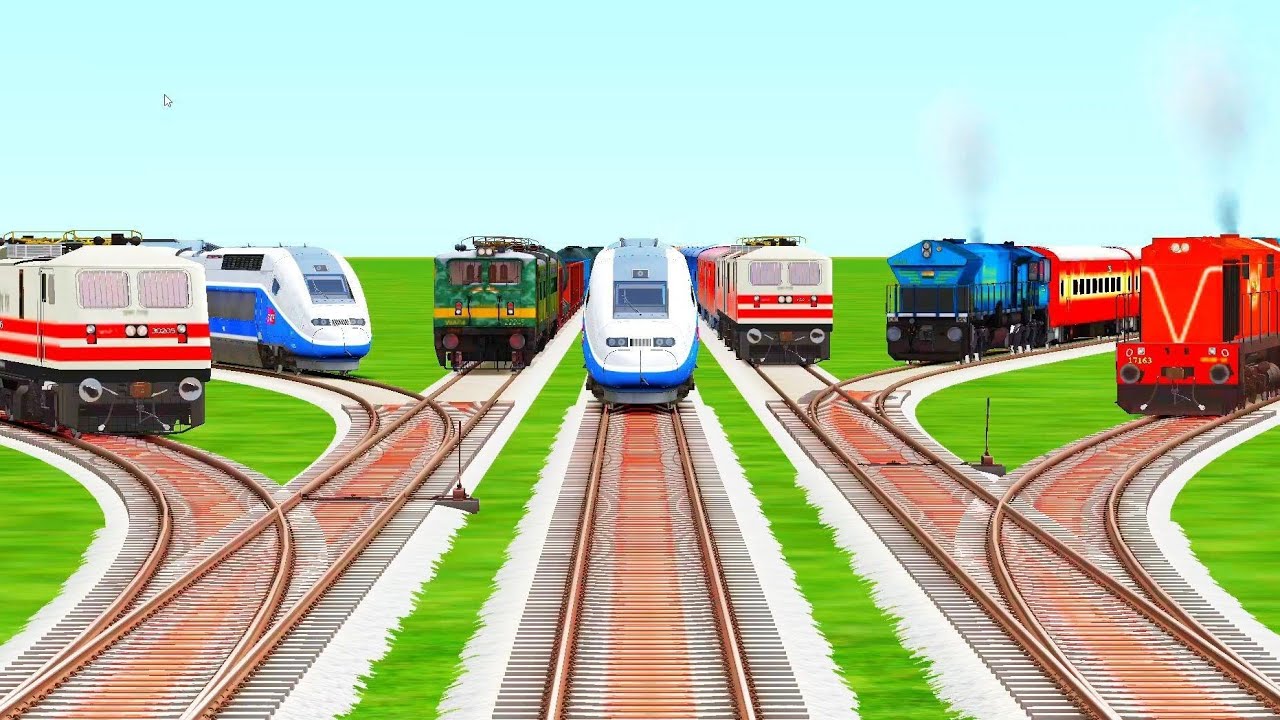 DIESEL BULLET AND ELECTRIC TRAIN CROSSING IN DIAMOND💍 RAIL ROAD # ...