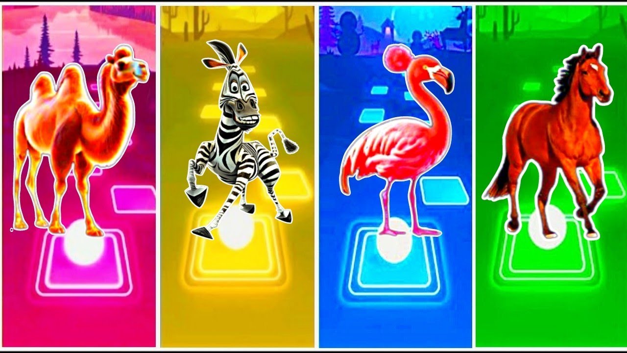 Tiles Hop - Camel 🆚 Zebra 🆚 Flamenco 🆚 Horse 🎶 Tiles Hop EDM Rush - YouTube