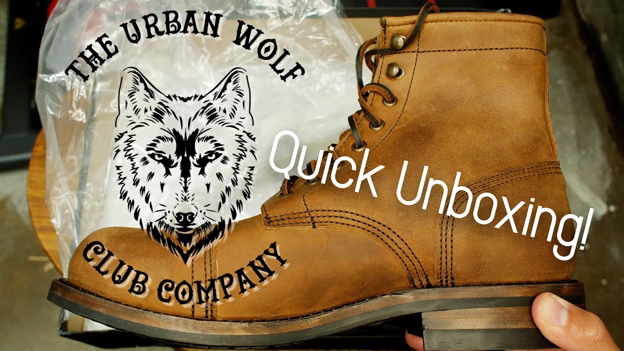Urban Wolf Club Co. Axeman Boots quick unboxing - YouTube