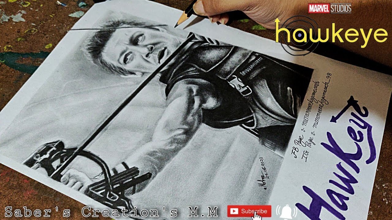 hawkeye drawing| how to draw Hawkeye | clint barton | jeremy renner ...