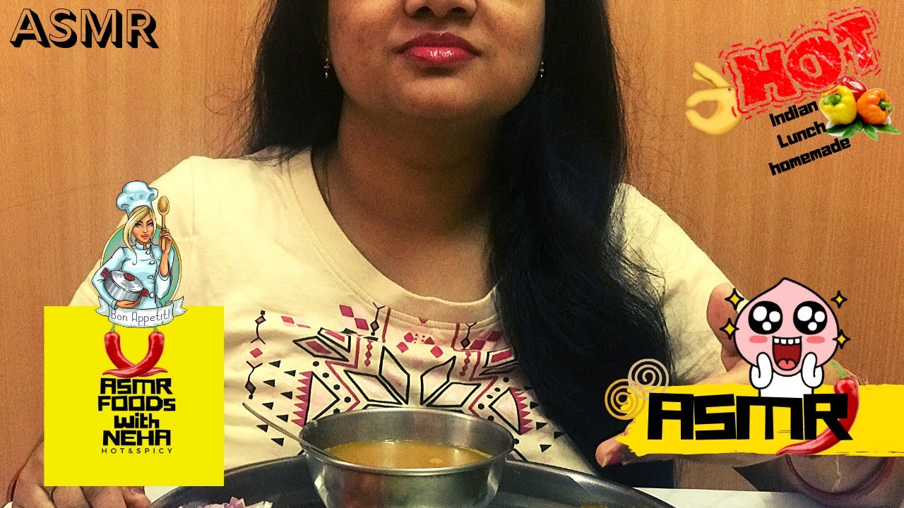 Asmr eating Lemon slice rice,Toor dal, Shimla Mirch Curry,Salad ...