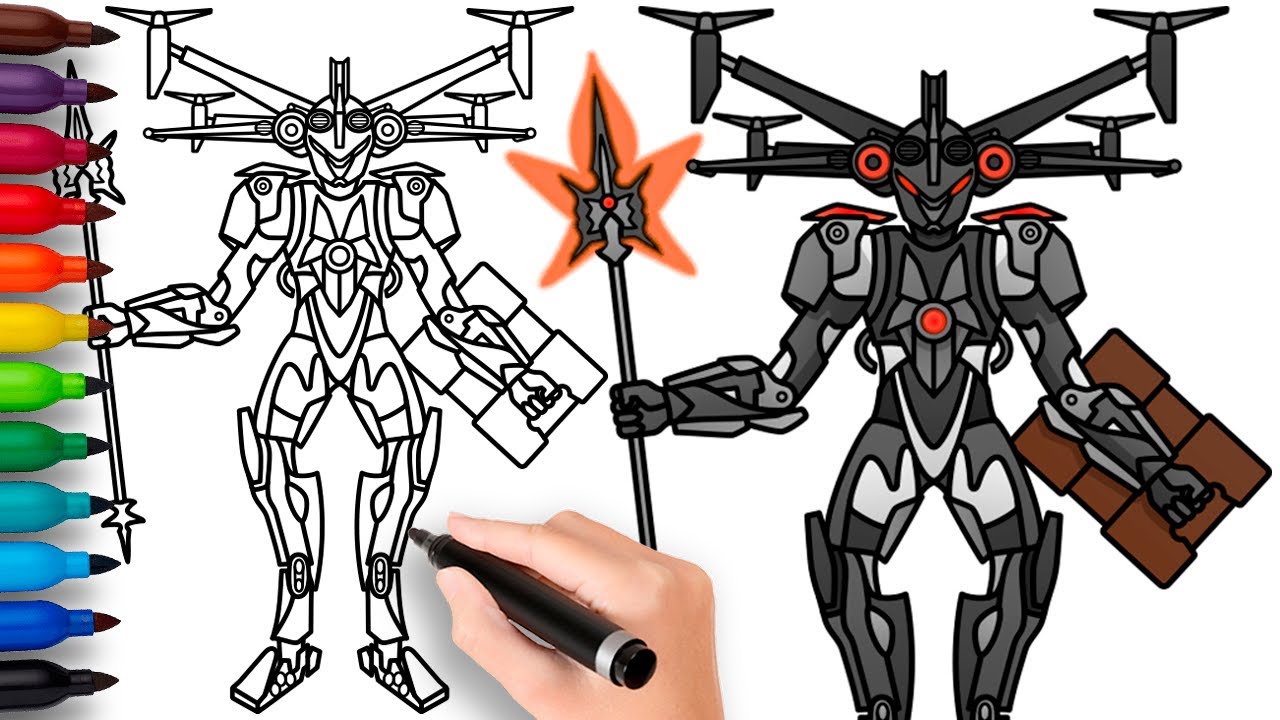 HOW TO DRAW TITAN DRONEWOMAN | Skibidi Toilet Invasion - Easy Step by ...