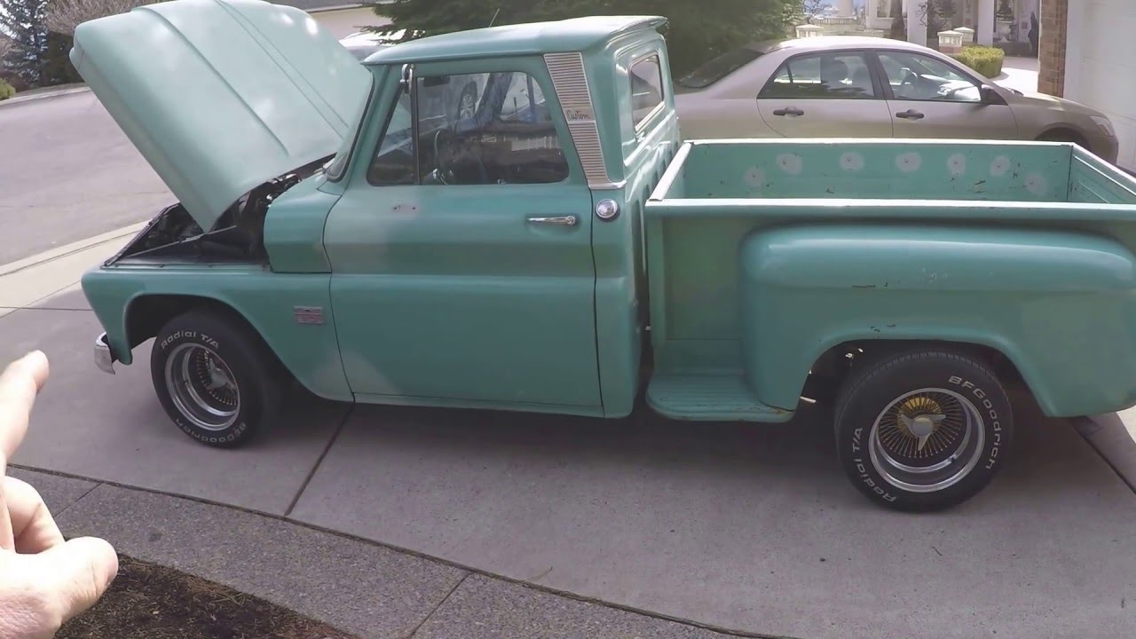 1966 Chevrolet C10 short bed stepside - YouTube