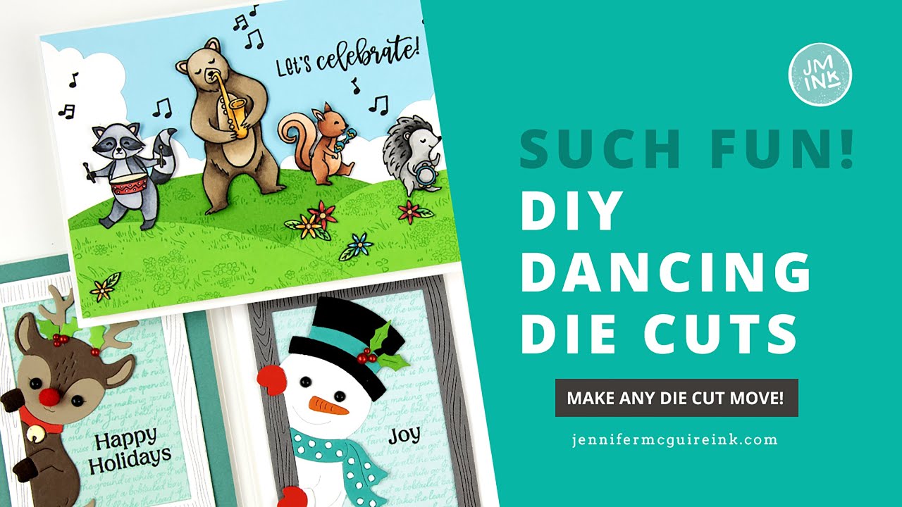 FUN! DIY Dancing Die Cuts Handmade Card - YouTube