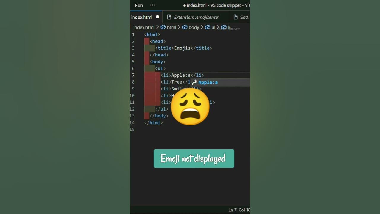 How to implement Emojis in Visual Studio Code #shorts #youtubeshorts - YouTube
