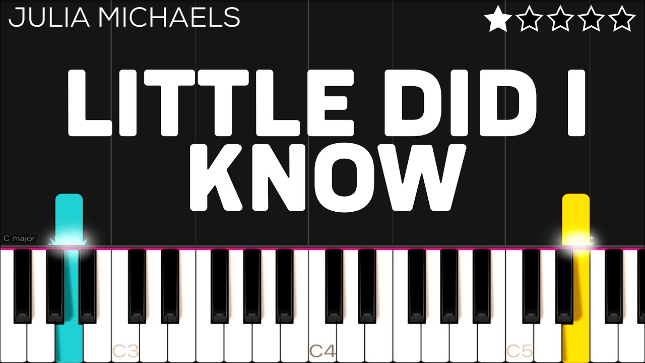 Julia Michaels - Little Did I Know | EASY Piano Tutorial - YouTube