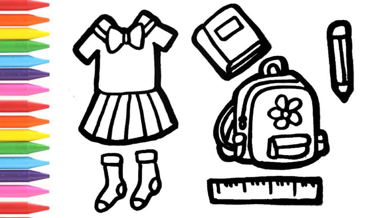 Drawing School Uniforms and Equipment for Children and Toddlers ...