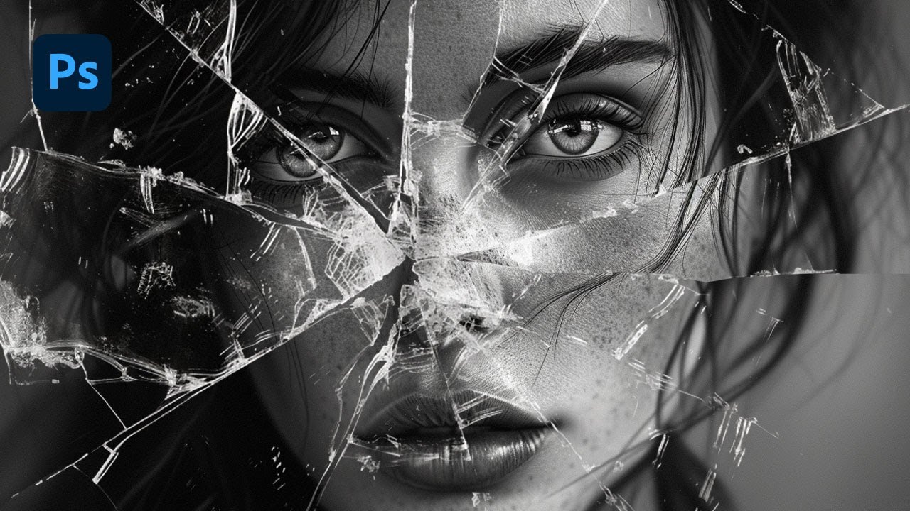 Tuto Photoshop : Effet de Verre / Miroir Brisé - YouTube