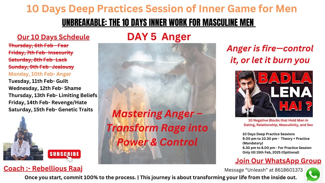 Day 5 | Anger | Unbreakable: 10 Days deep Inner Work to Masculinity for ...