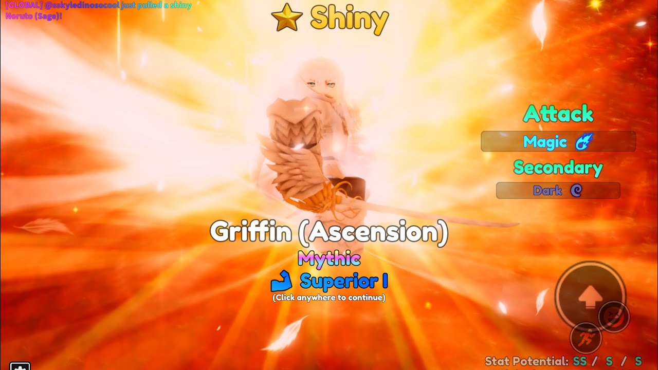 I finally evolved my Shiny Griffin in Anime Adventures Roblox - YouTube