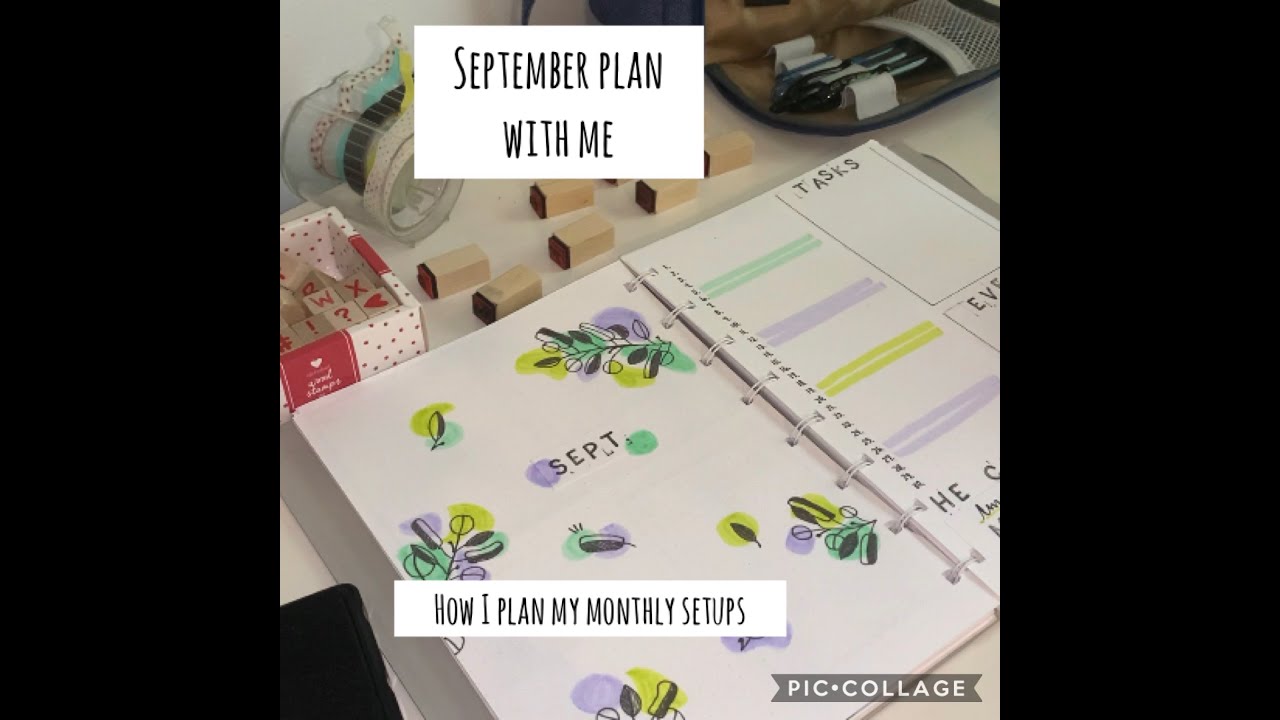 September plan with me +how i plan my monthly spreads for productivity ...