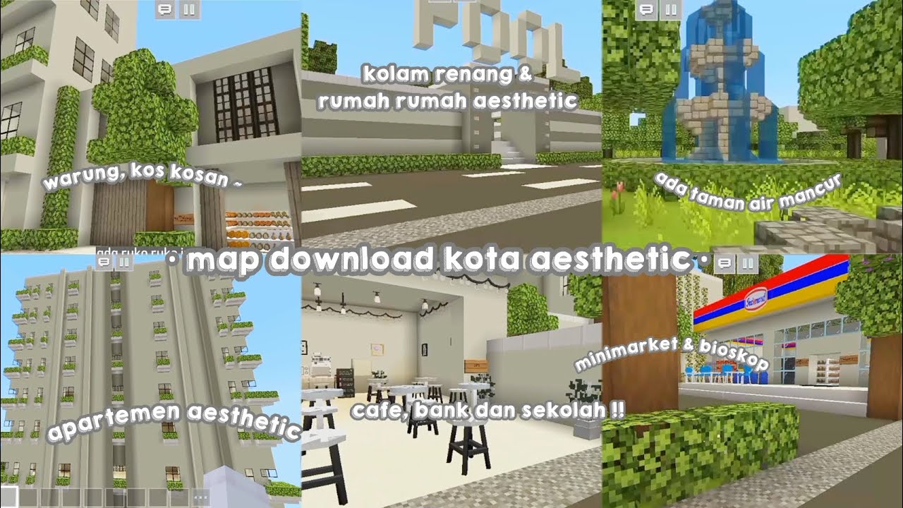 Map download kota aesthetic dayana's city review 💌🌷 || Minecraft - YouTube