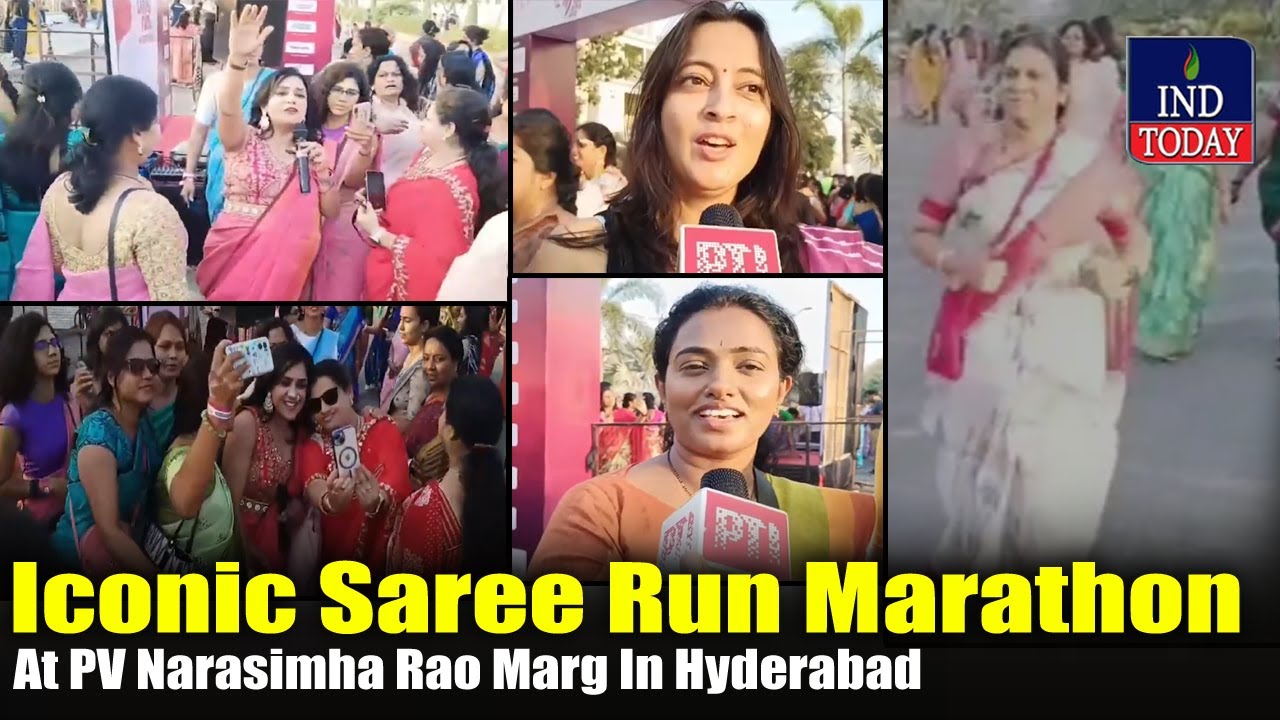 Hyderabad Witnesses an Iconic Saree Run Marathon To Maintain A Healthy ...