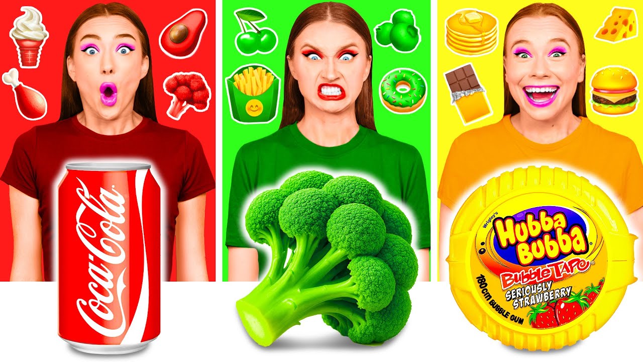 Food of The Same Colors Challenge | Funny Food Situations by TeamTeen ...