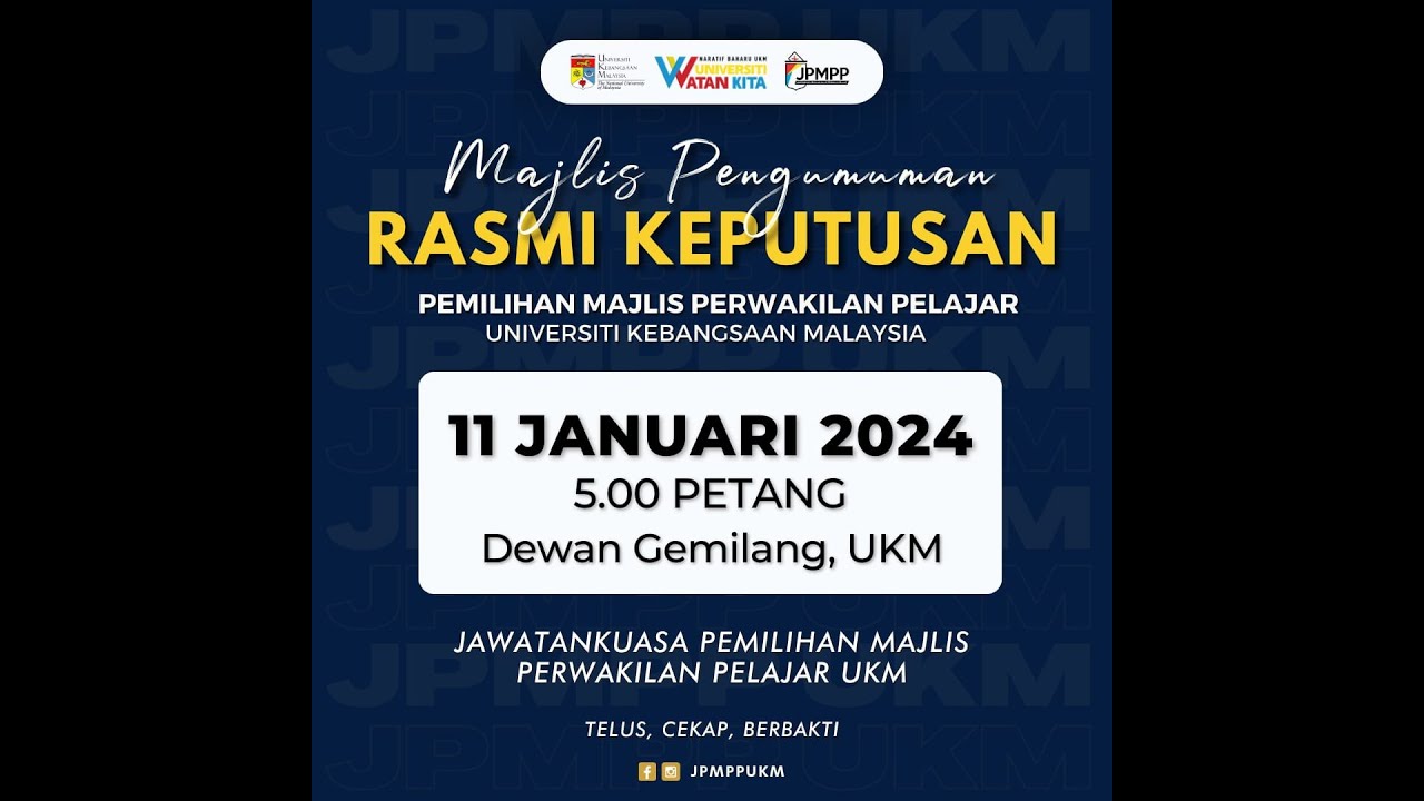 MAJLIS PENGUMUMAN RASMI KEPUTUSAN MPP UKM - YouTube