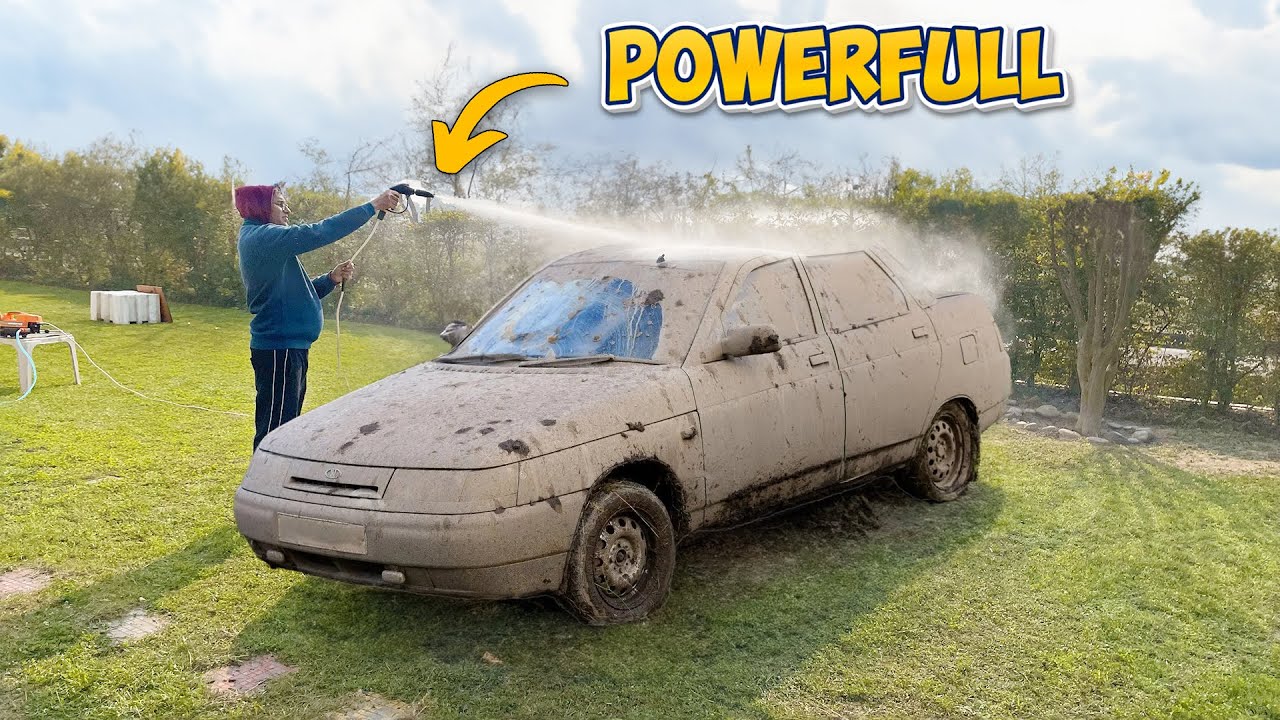 Powerfull Home car wash Woscher 878 - YouTube